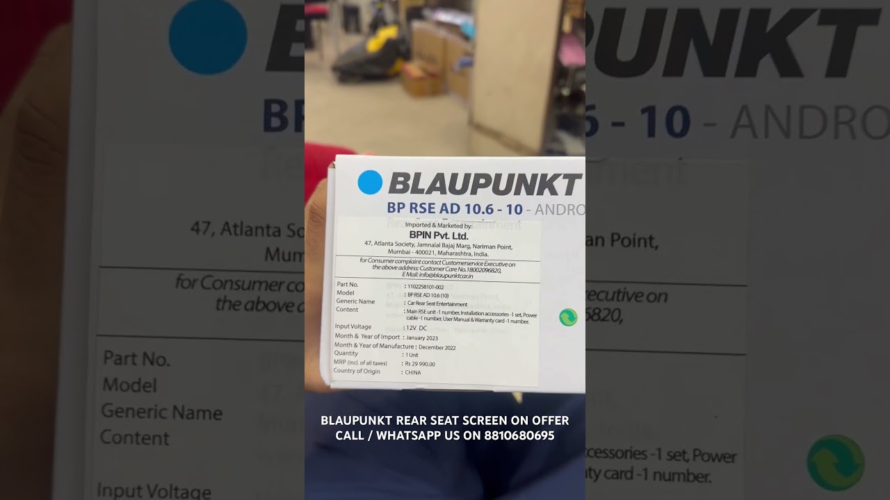 Blaupunkt Rear Seat Screen 10.6 Inches #blaupunkt