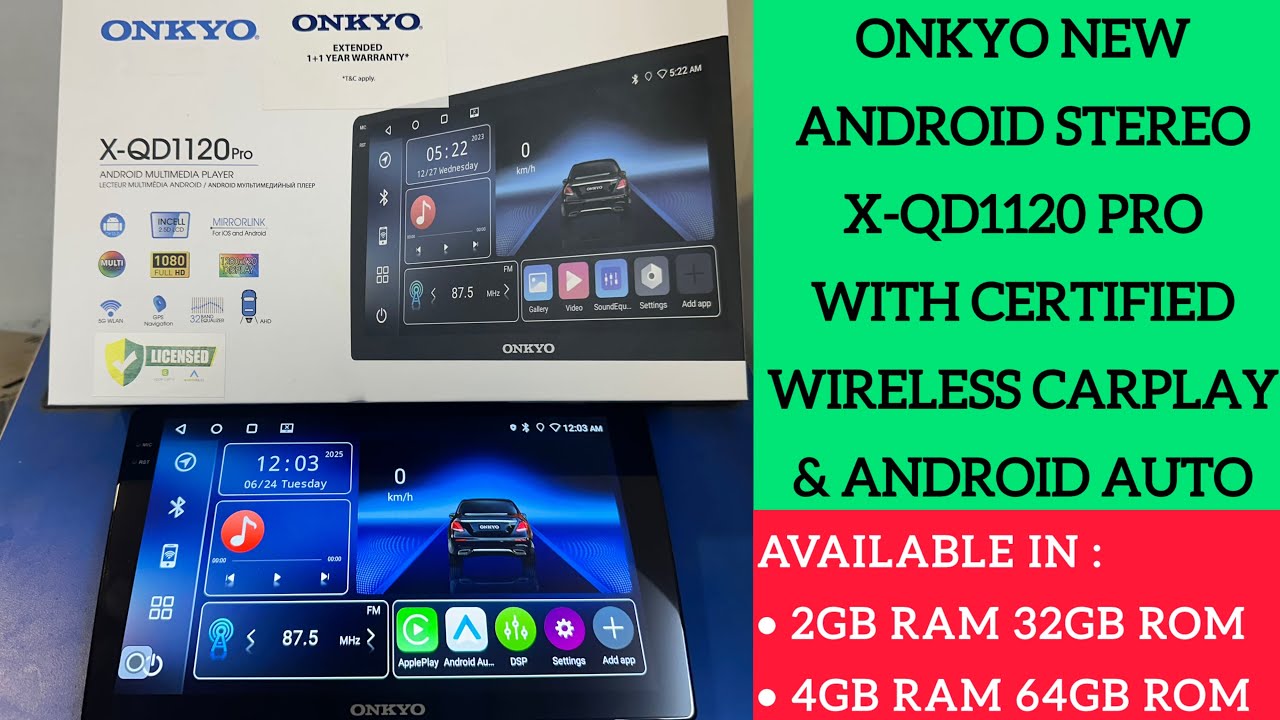 Onkyo X-QD1120 Pro With Certified Wireless CarPlay & Android Auto ...
